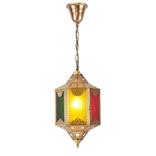 Quality LED Copper Chandelier Decorative Lamps in Moroccan Style with Stained Glass Body Material Copper Product Weight kg 2.5 KG for sale