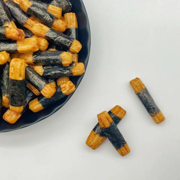 Quality Crispy Rice Cracker Puffed Food Japanese Seaweed Rice Roll Bar Snacks for sale