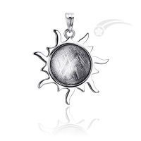Quality The Sun Meteorite 925 Silver Pendant 15mm Round Unique for sale
