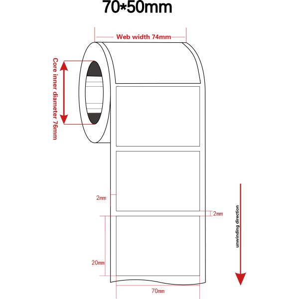 Quality 70mmx50mm 1mil White Matte High Temperature Resistant Polyimide Label for sale