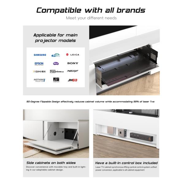 Quality Intelligent Motorised Laser TV Cabinet Customized UST Cabinet with Projector for sale