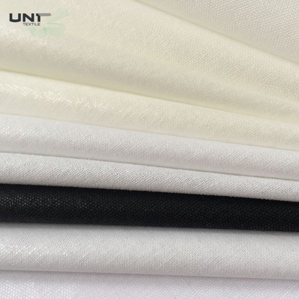 Quality 150 cm Width Shrinkage Resistant 100% Polyester Bonded Interlining Fabric for Shirt Collar and Cuff for sale