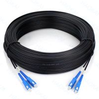 Quality Outdoor FTTH Patch Cord 2core Steel Wire Drop Fiber Optical Cable 2SC-2SC for sale