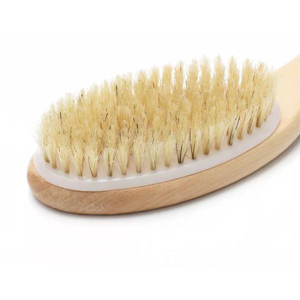 Quality Bamboo Bristle Body Wash Tool 25cm Boar Bristle Brush for sale