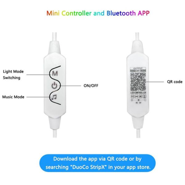 Quality Dc 5v Bluetooth App Rgb Led Controller With Brightness Adjustment And Microphone for sale