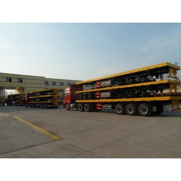 Quality Long Distance Hauling Tri-Axle Container Flatbed Semi-Trailers with 50T Load for sale