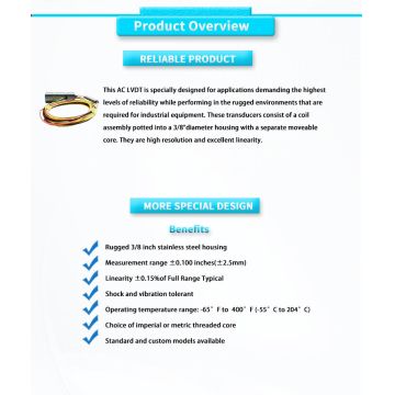 Quality UNIVO High Temperature Mini AC Range 2.5mm Displacement Sensor for Harsh for sale