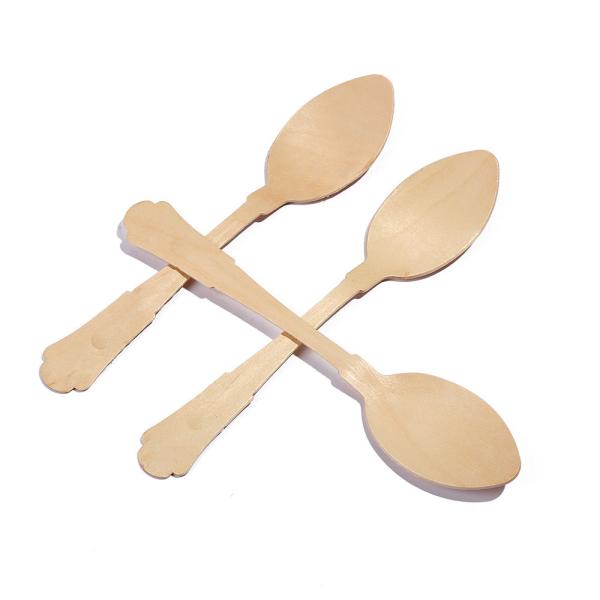 Quality Wood Baguette Disposable Soup Spoons Utensils For Wedding 200mm for sale