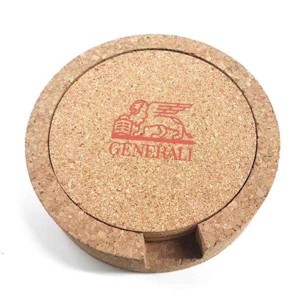 Quality Multipurpose 6 Pack Cork Beverage Coasters Set FSC Crackproof With Holder for sale