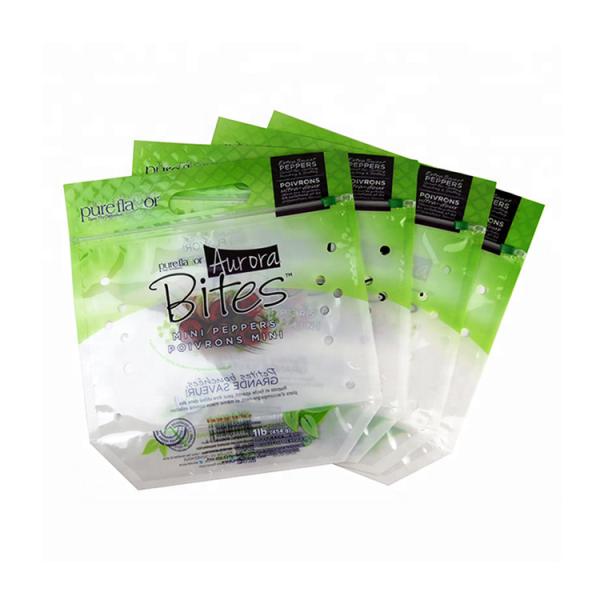 Quality BOPP / CPP Fresh Plastic Vegetable Packaging Bag With Vent Holes for sale