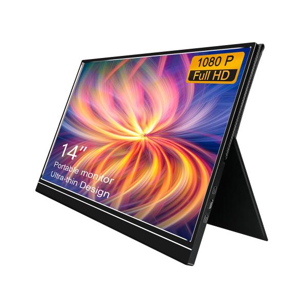 Quality 16:9 Aspect Ratio DC 5V 2A Multiple Language 14 Inch Portable Monitor for sale