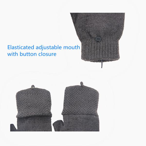 Quality Fingerless Washable Rechargeable Heating Gloves 5W Suitable For Gaming for sale