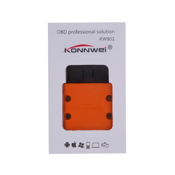 Quality Android Mobile Phone Konnwei Scan Tool KW902 Elm327 V1.5 Software J1939 2402-2480MHZ for sale