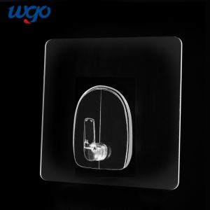 Quality WGO Self Adhesive PC clear coat hook Heavy Duty For Hanging Coat Towel Kitchen Bathroom Waterproof Rustproof for sale