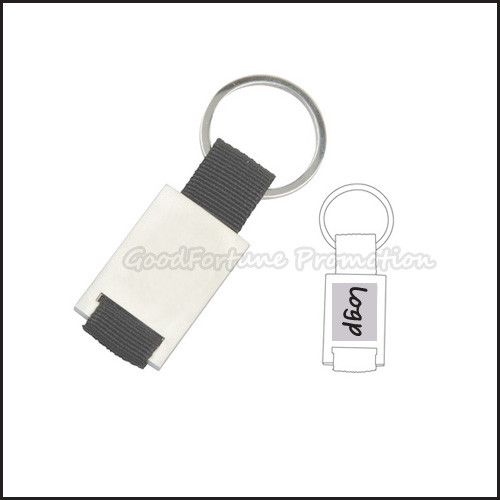 Quality woven fabric portable zinc alloy keychain keyring gifts for sale