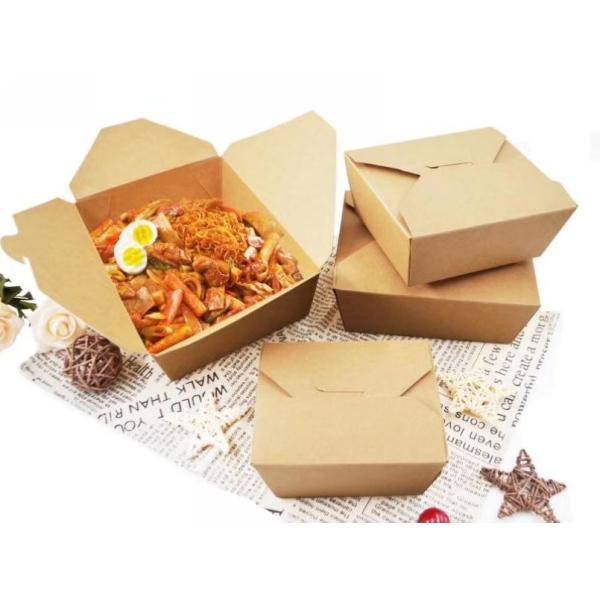 Quality Custom Design Paper Takeaway Box Print Recycled Kraft Paperfolding Meal Food Box for sale