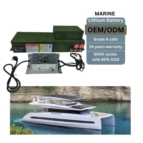 Quality 72V 144V 300V Lithium Ion Marine Battery Pack Electric Boat Batteries With Cooling System for sale