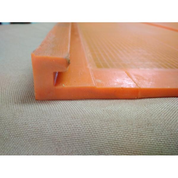 Polyurethane screen mesh panel installation in mining screening equipment