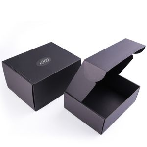 Quality Black Custom Flat Shipping Mailer Boxes With Custom Design for sale
