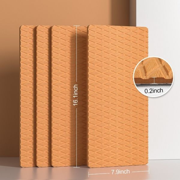 Quality WOOWAVE 4 Pack Non-Slip Traction Pad EVA Anti-Slip Foam Pads Deck Grip Mat with 3M Adhesive Brown for sale