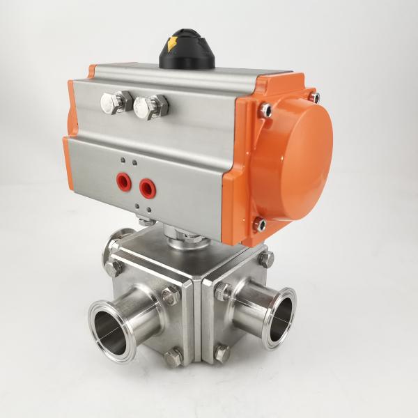 Quality Pneumatic Operated Ball Stainless Steel Valves Square  clamp Connection for sale