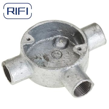 Quality Tee 3 Way Hot Dip Galvanised Circular Junction Box For Electrical Installations for sale