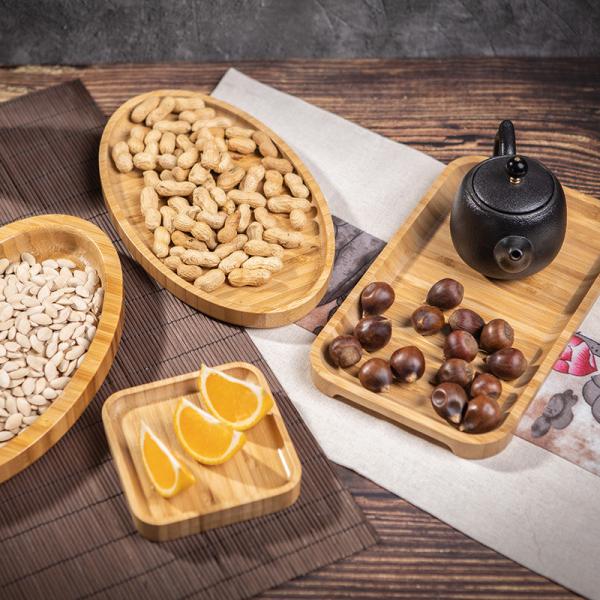 Quality Disposable Bamboo Tea Tray for Serving Fruits and Breads in Chinese Style for sale