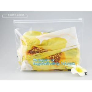 Quality plastic bag with zip lock for cosmetic, slide lock poly bag, standing up zip for sale