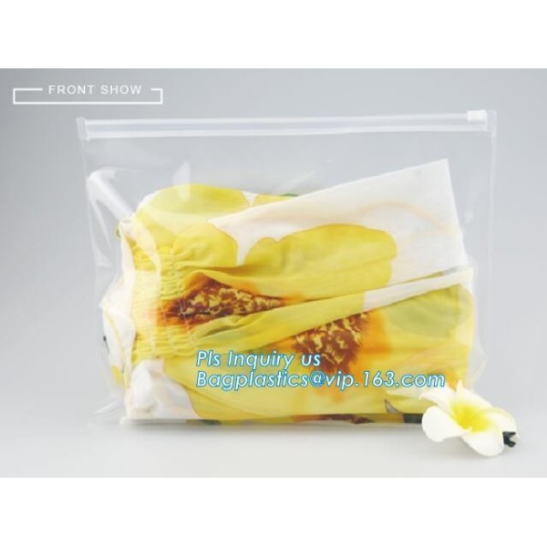 Quality plastic bag with zip lock for cosmetic, slide lock poly bag, standing up zip customized color pvc bag for cosmetics for sale