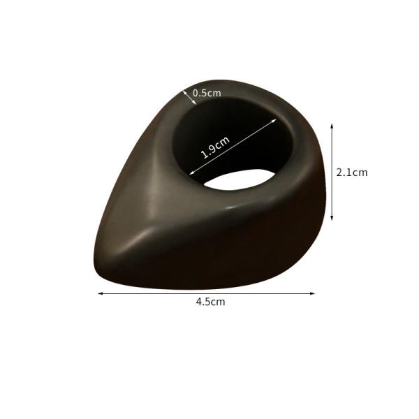 Quality Natural Black Bian Stone Gua Sha Massage Ring for Full-body Manual Acupoint Massager Hand and Foot Meridian Massage for sale