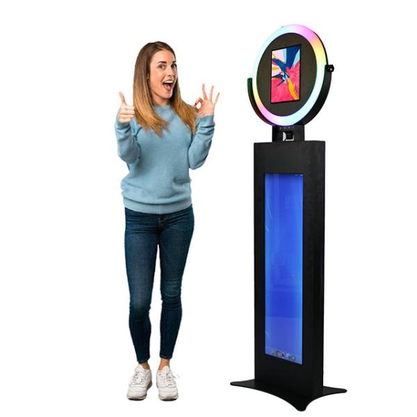 Quality Round Head Ipad Photo Booth Stand Sheet Metal Base With Frosted Acrylic Lampshade for sale