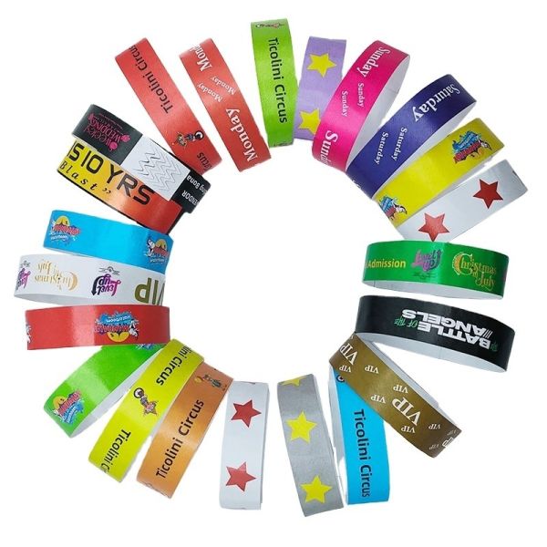 Quality Yellow Waterproof Disposable Paper Band Tyvek Wristbands for Event Identification for sale