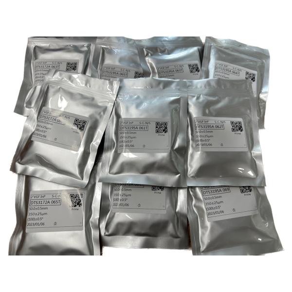 Quality Single Crystal InP Indium Phosphide Wafers 350 - 650um Thickness for sale