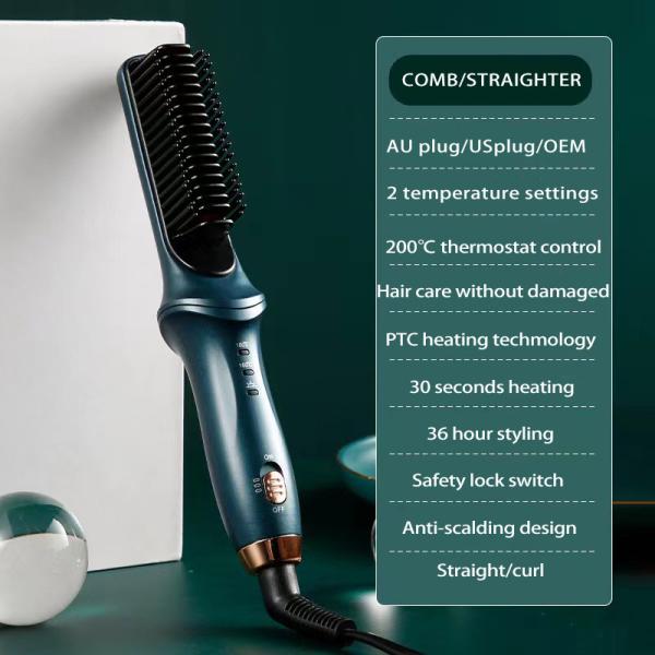Quality Jiuoaky Purple Negative Ion Hot Comb Straightener With Built In Comb Accessories for sale
