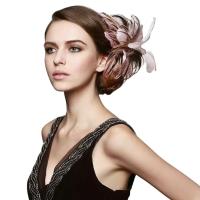 Quality 15*30cm Hackle And Goose Feather Mounts With Wire , Flower Feather Headband for sale
