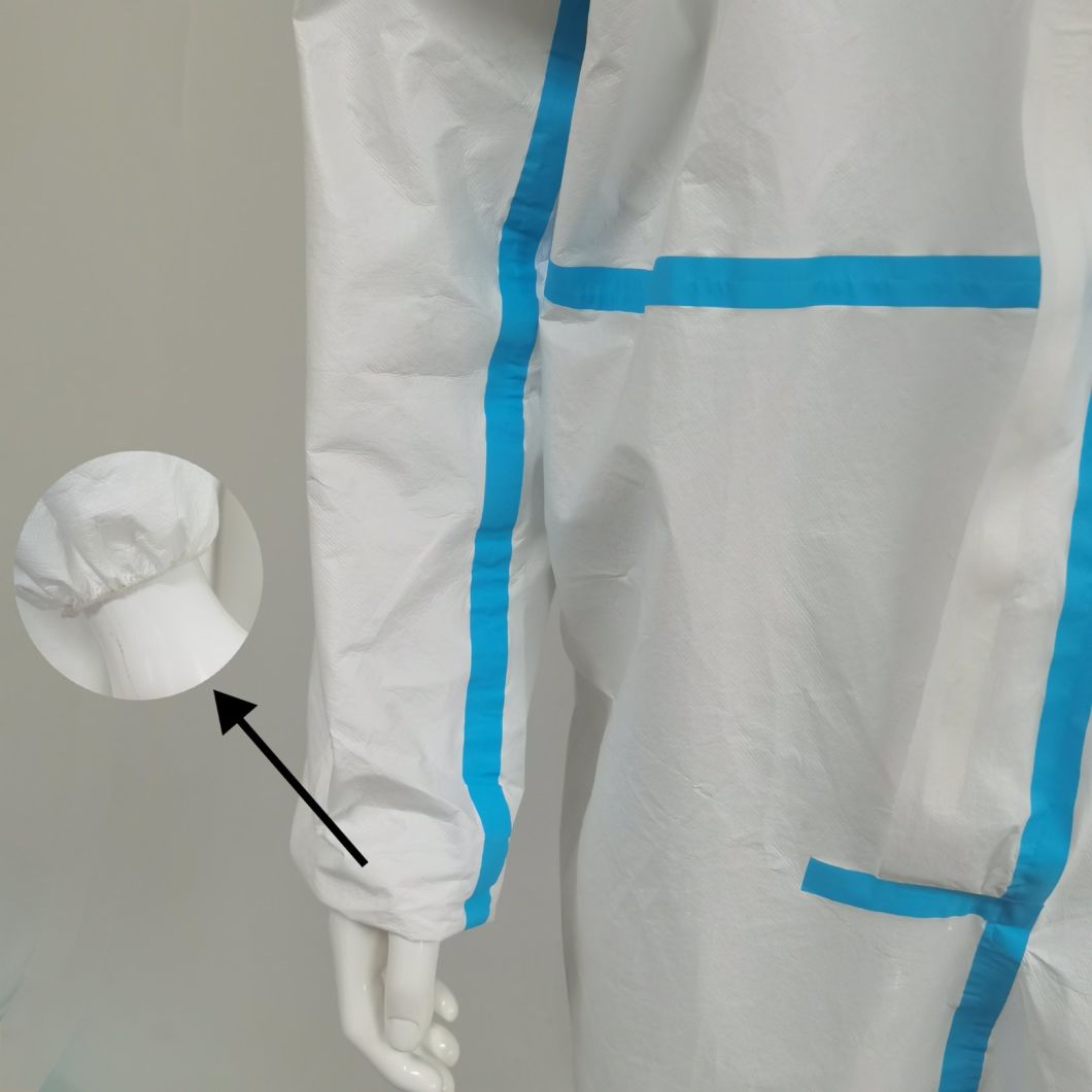 CE Type 4/5/6 Disposable Microporous White Protective Hooded Coverall