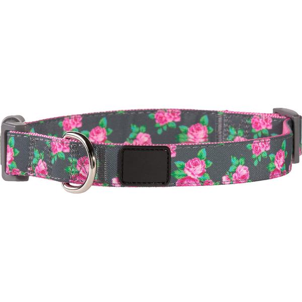 Quality Polyester Webbing Soft Nylon Dog Collar , Garden Pattern Cute Puppy Collars for sale