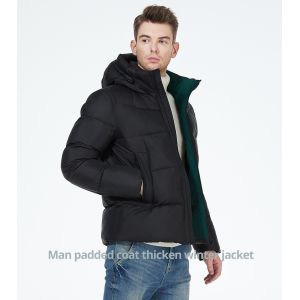 Quality Simple Atmospheric Short Padded Jacket Men'S Down Parka Hit Color Short Coat for sale