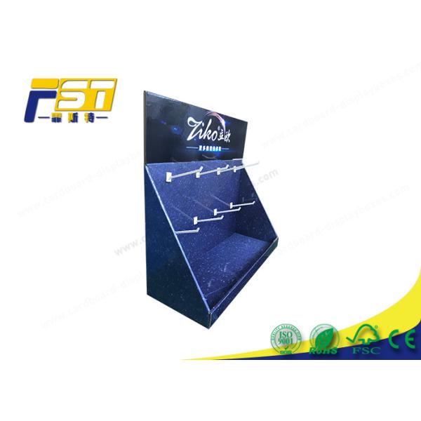 Quality Plastic Hooks 4C CMYK 350g CCNB Cardboard Counter Display for sale