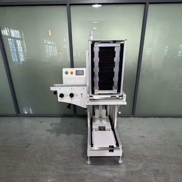 Quality Automatic SMT L-type PCB Unloader featuring Down Loader and Magazine Collector for sale