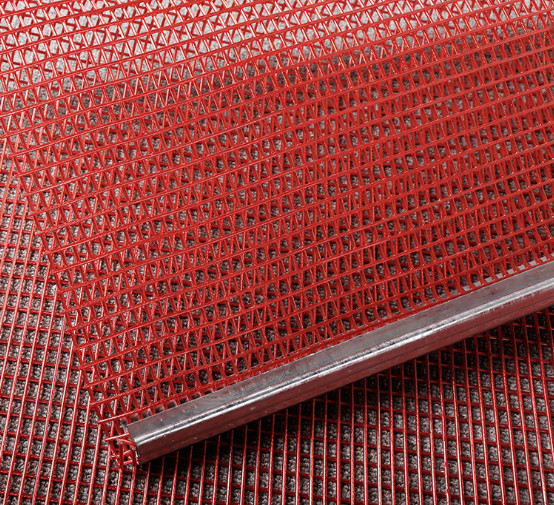 Quality Red Color Lightweight Tensioned Hook Polyurethane Screen Mesh with No Blind for for sale