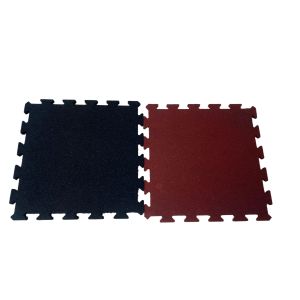Quality Puzzle Edge Rubber Interlocking Floor Tiles Red / Blue Composite Rubber Flooring for sale