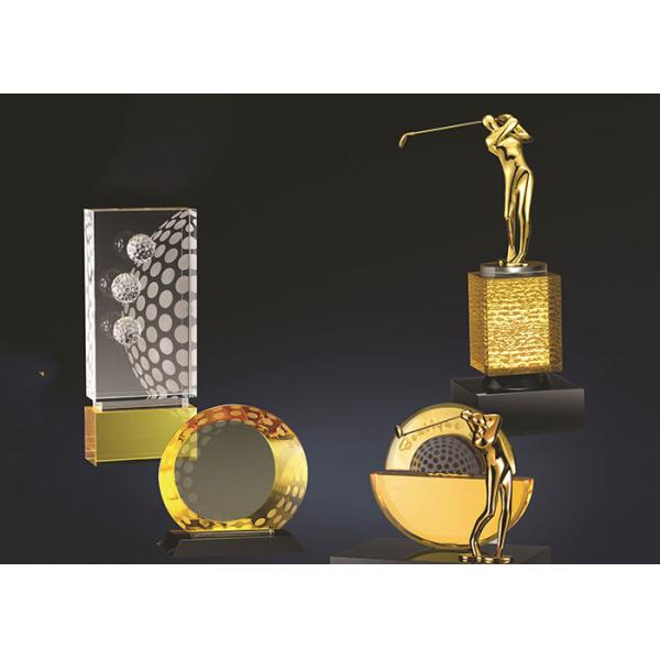 Quality Yellow Crystal Material Golf Hole In One Trophy Multiple Types Optional for sale