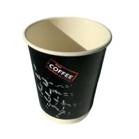 Quality 8 Oz Black Coffee Hot Drink Paper Cups Disposable PE Coated Double Wall for sale