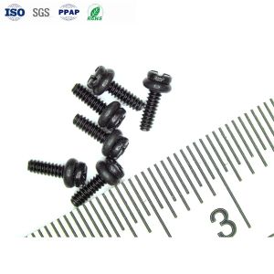 Quality M1.0 Carbon Steel Micro Screws 3-60mm Black Zinc Pan Head for sale