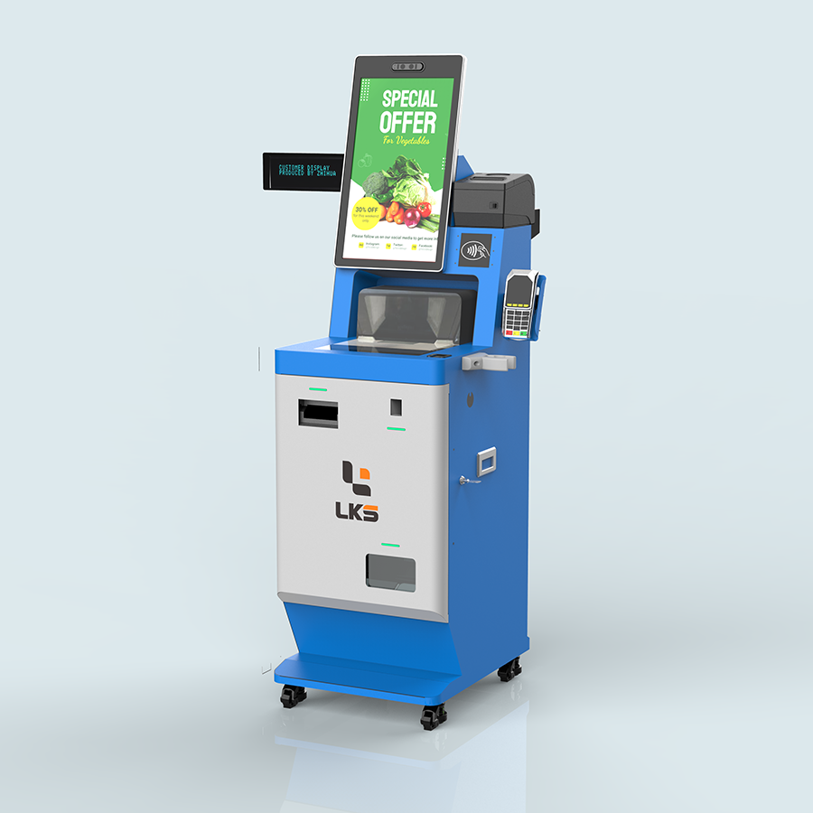 Quality Full Touch Screen Kiosk Supermarket Self Service Checkout Payment Machine for sale