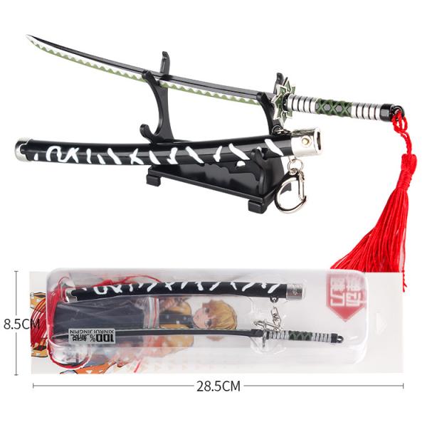 Quality Shinazugawa Sanemi Metal Demon Slayer Mini Katana Keychain Key Chain for sale