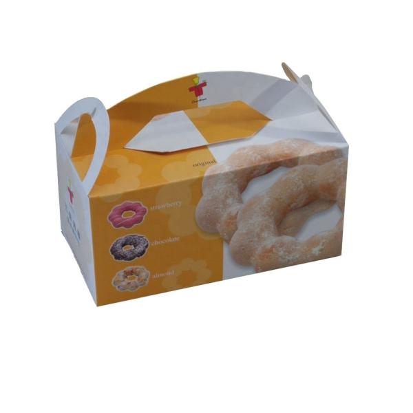 Quality Varnishing Coated Paper Ivory Board Disposable Picnic Box For Donuts for sale