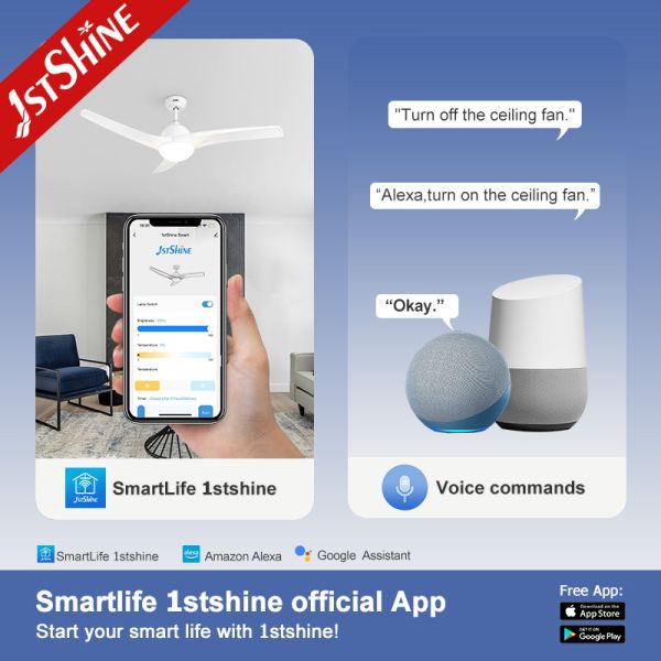 Quality 230V 50HZ Remote Control Ceiling Fan With Led Color Changing Light for sale