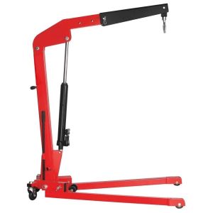 Quality Red Double Pump Folding 1Ton Engine Hoist And Stand for sale